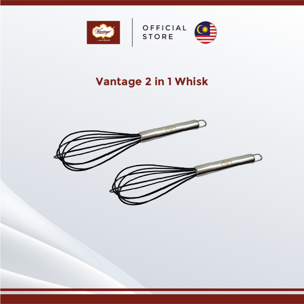 Vantage 2 in 1 Quality Egg Whisk Stainless Steel & Silicone food grade ...