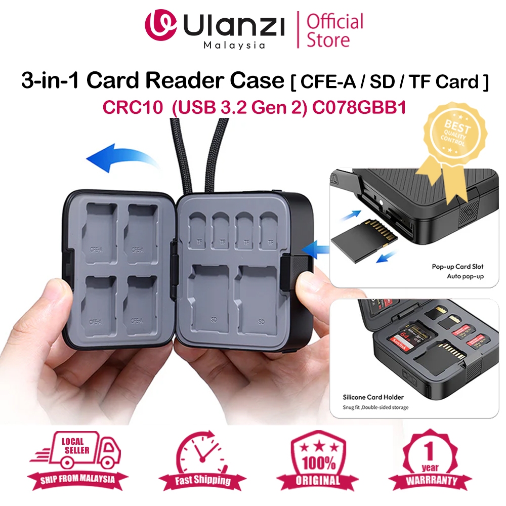 Ulanzi CRC10 Card Reader Case USB 3.2 Gen 2 CFE-A / SD / TF Card Reader 3-in-1 Use C078GBB1 ...