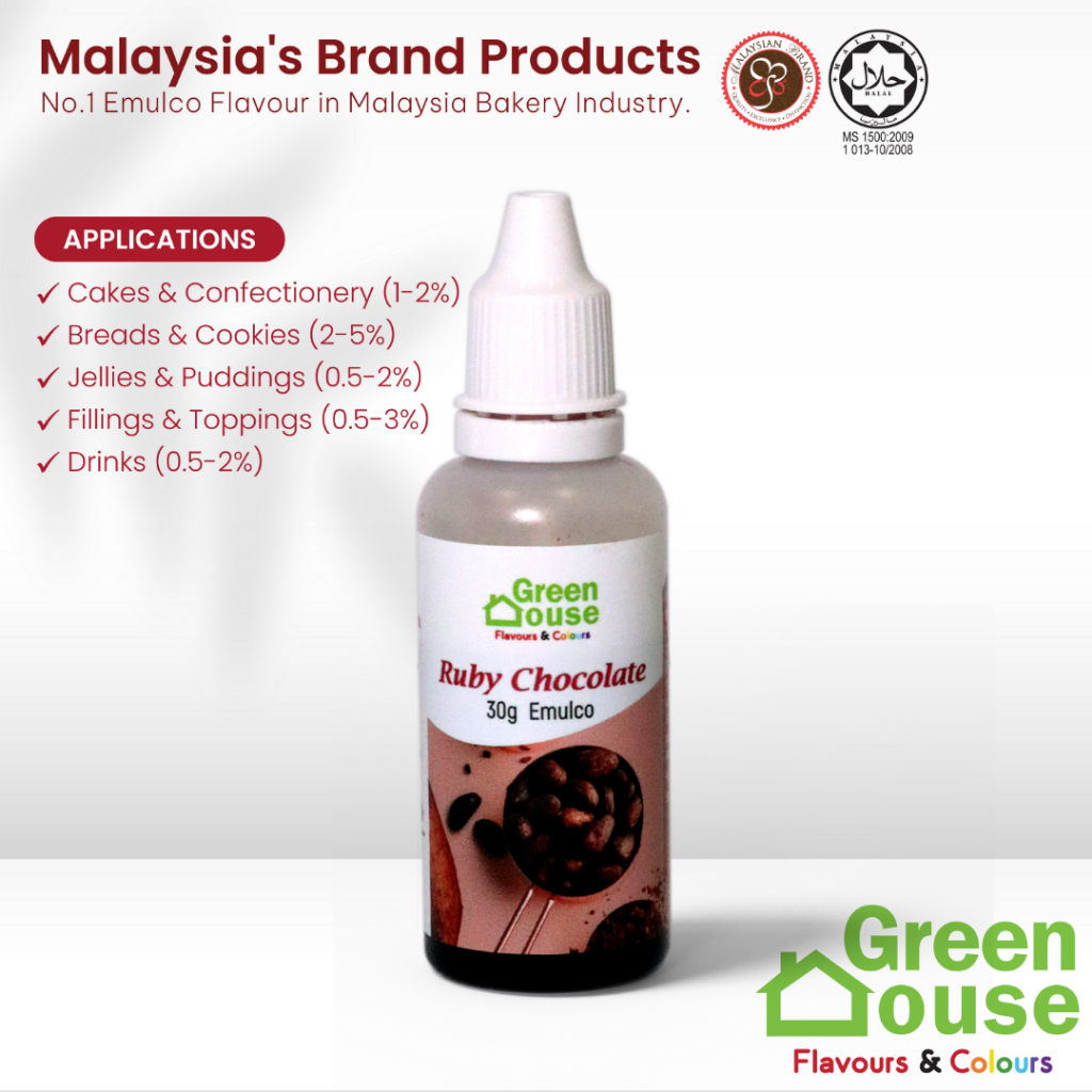[HALAL] Perisa Pewarna Makanan Ruby Chocolate Emulco Flavour Green ...