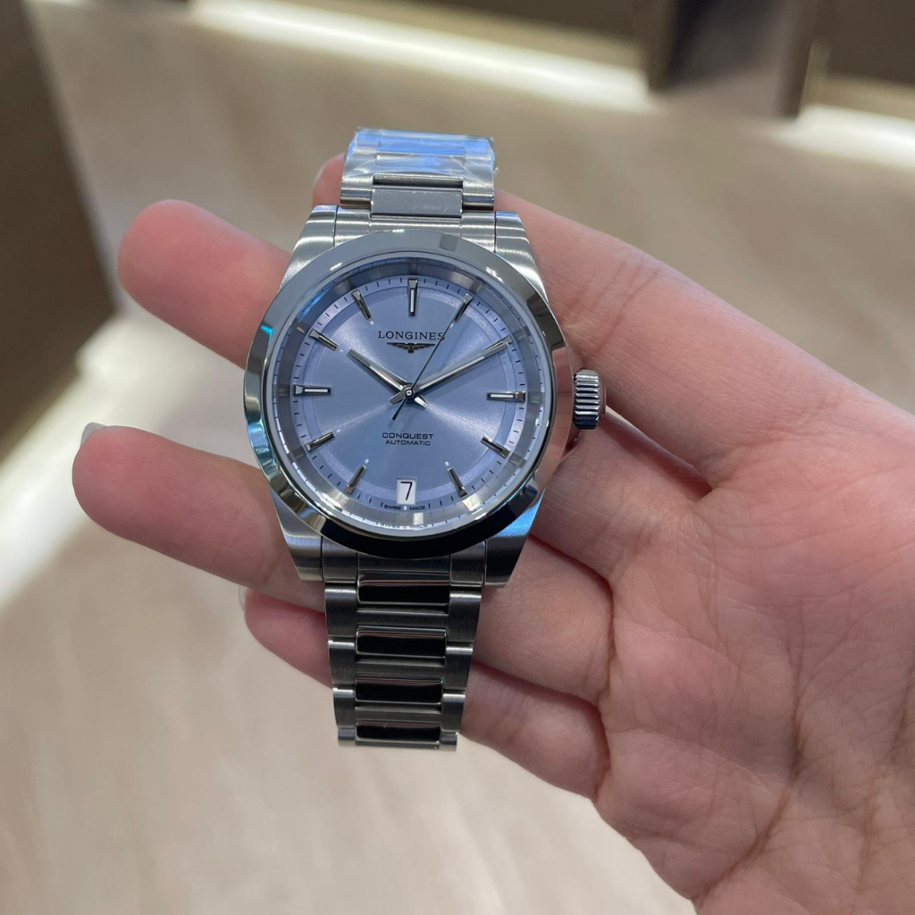 Longines Conquest Automatic Light Blue MB - 34mm | Shopee Malaysia