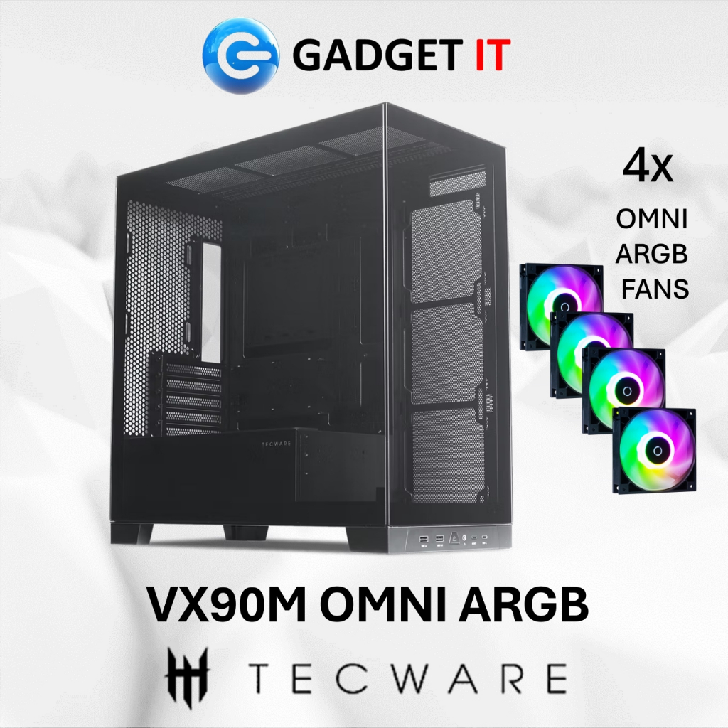 TECWARE VX90M DUAL TG MATX GAMING PC CASING | PANORAMIC CASE | 4 ...