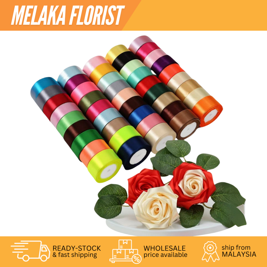(22M) 4CM SATIN Ribbon Riben Ribben Organza Gift Flower Bouquet ...