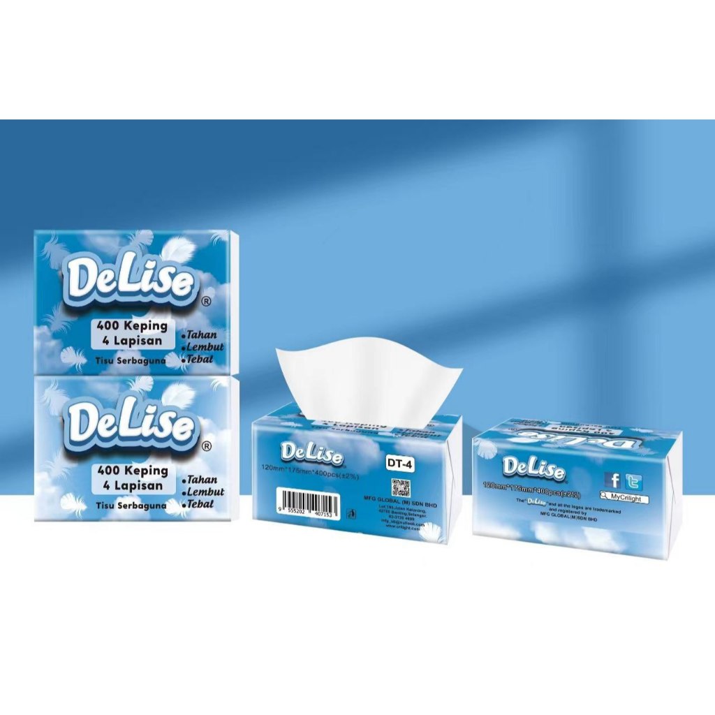 【24packs】DT- Tissue 4-PLY 400pcs Tisu 24 Facial Tissue House Use Tissue ...