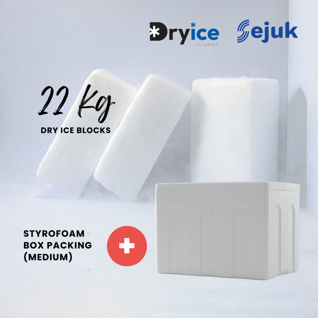 Block Dry Ice (20KG) with Styrofoam Box | Ais Kering Blok (20KG) dengan ...