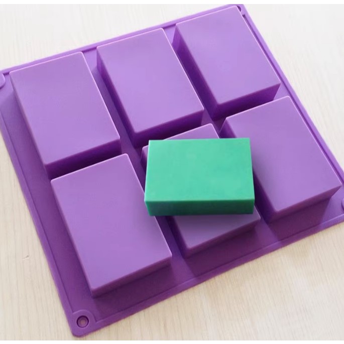 6 Cav Silicone Rectangle Mold Cake Soap Jelly Mould 长方型硅胶模燕菜果冻模 Acuan ...