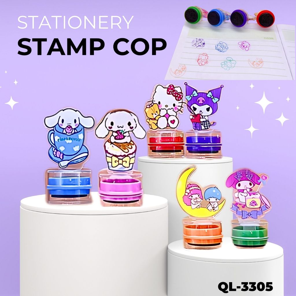 QL-3305 ~ Sanrio Design Stamp Cop / Cute Cop / Sekolah / Unisex Kanak ...