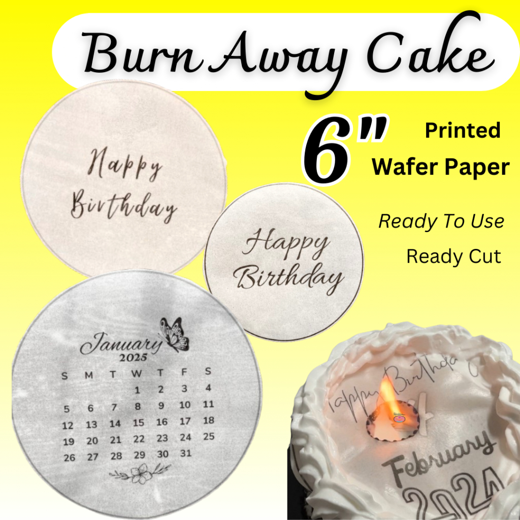 Edible Wafer paper for Burn cake, 6inch,Edible cake decoration, flame ...