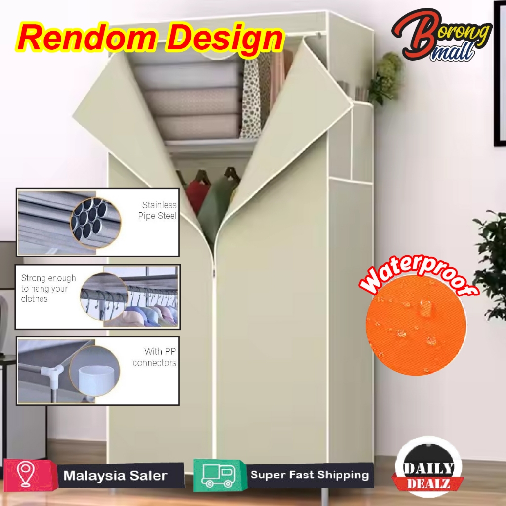 Fabric Closet Wardrobe Cupboard Cabinet Clothes Organizer Shelves Rack ...