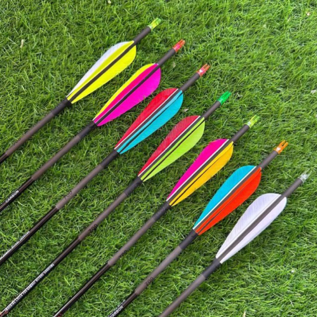 Archery musen arrow 12pcs/dozen real feather for tradisional recurve ...