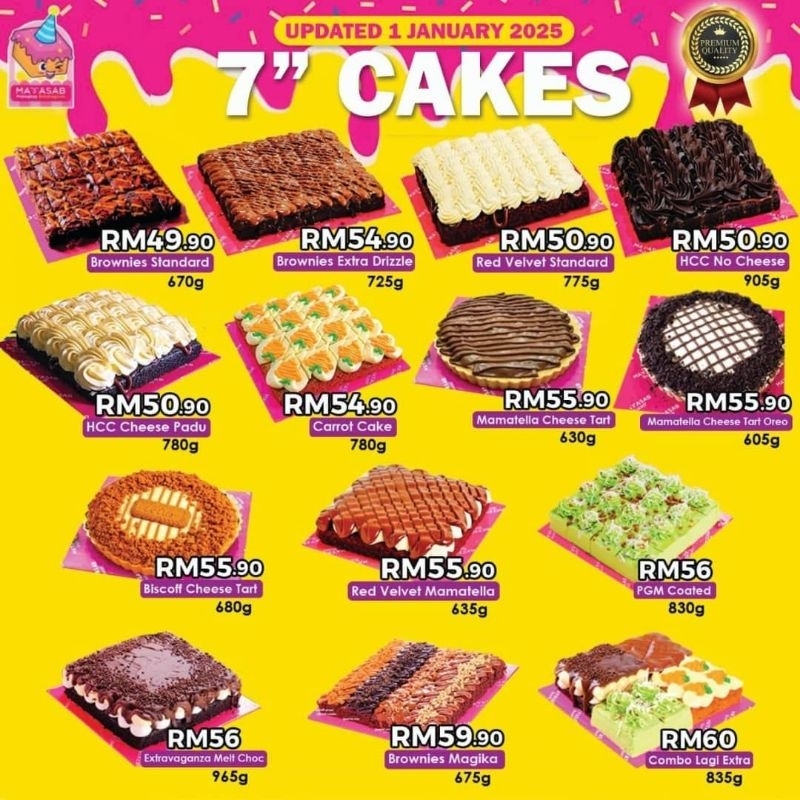 MAMASAB DELIVERY SAME DAY KEK 7inch Brownies / Cheese Tart / Kek Red ...