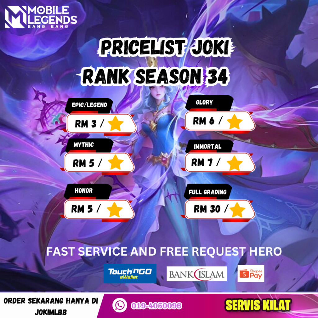 Joki Mobile Legends Rank Boosting Service | Shopee Malaysia