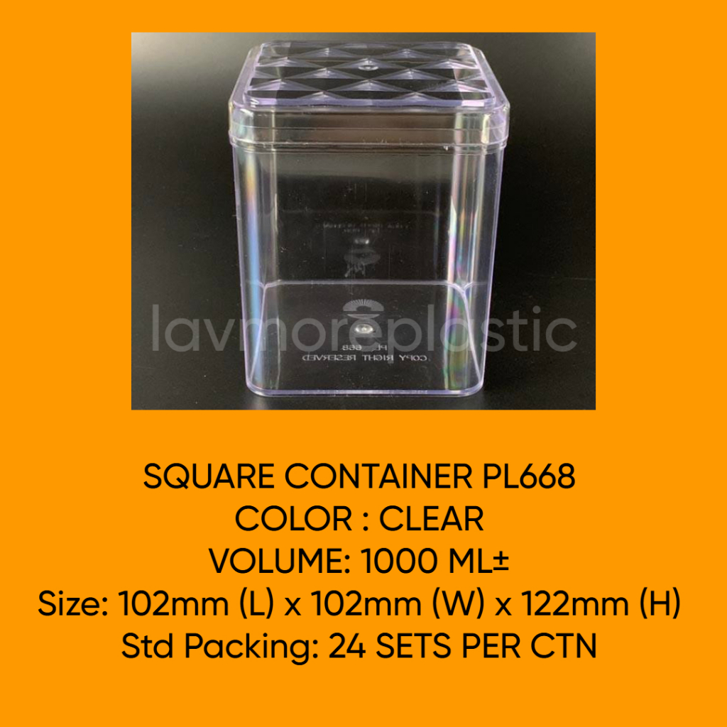 PCS/PL668,PL668-B + wrap / Bekas plastik bentuk petak/Square Shape ...