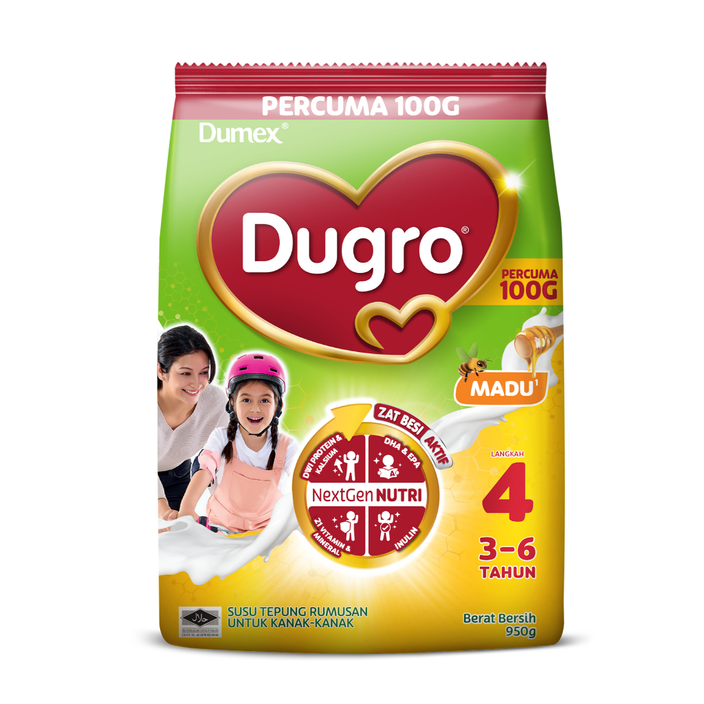 Dumex Dugro Step 4 Honey/Madu Growing Up Formula 3-6 Years (950g ...