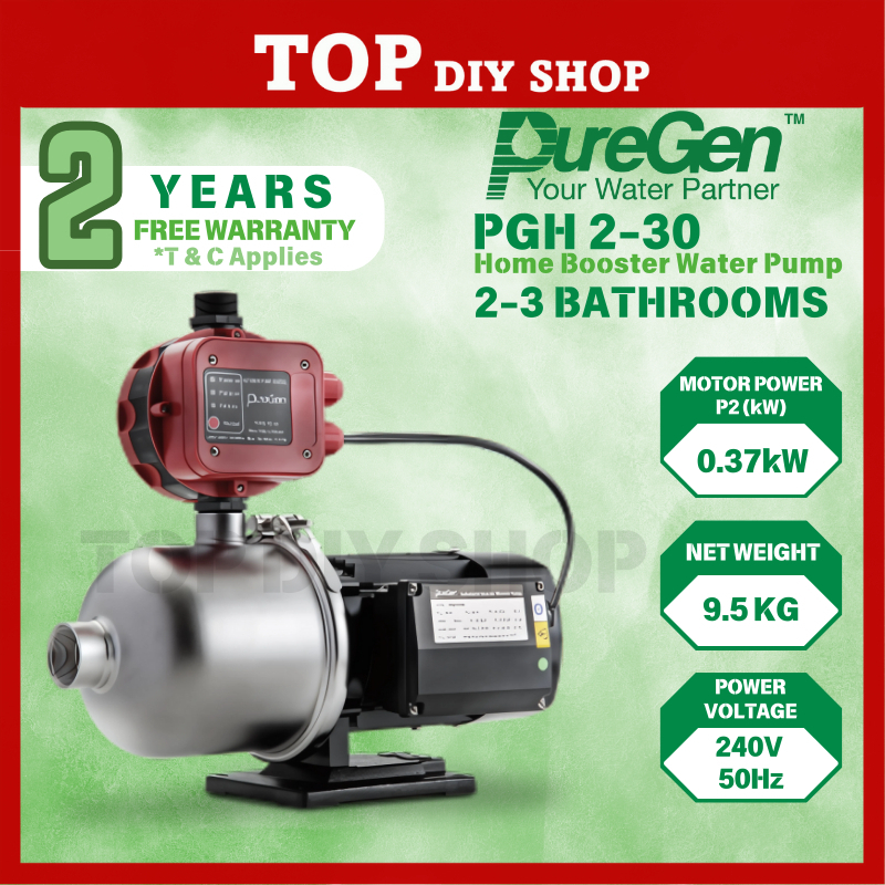 PureGen PGH 230 PGH 240 PGH 440 Stainless Steel Home Pressure Booster ...
