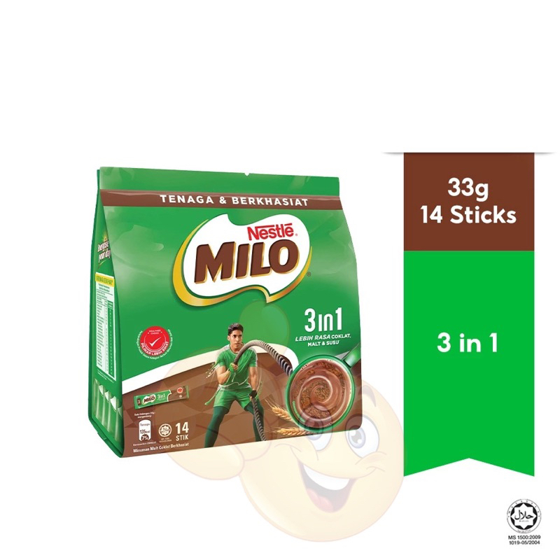 Nestle MILO 3 in 1 Activ-Go (33g x 14s) | Shopee Malaysia
