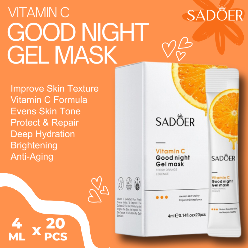 SADOER Vitamin C Good Night Gel Mask for Skin - Treatment, Rejuvenate, Hydrate, Brighten ...