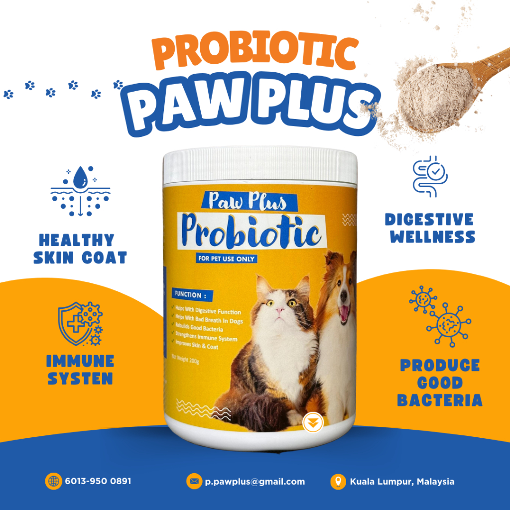 PAW PLUS Pet Probiotic Cat Dog Constipation Enzyme Supplement Bad ...