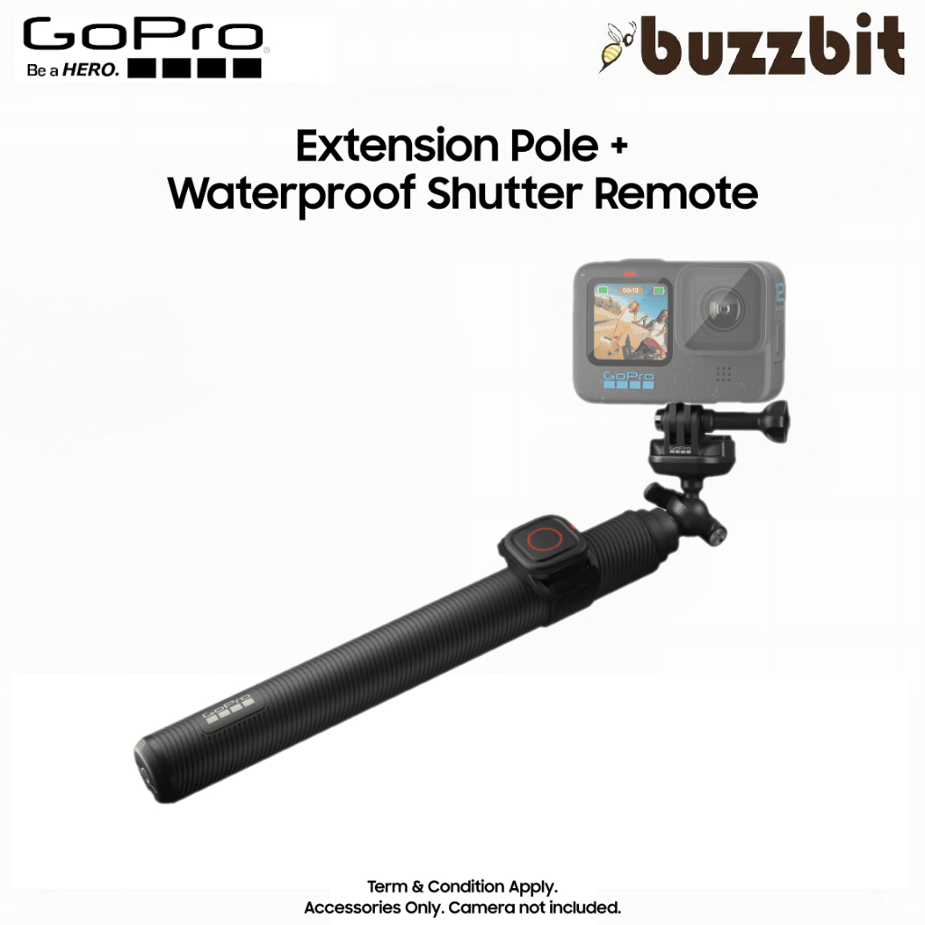 GoPro Hero Extension Pole + Waterproof Shutter Remote | 48-Inch ...