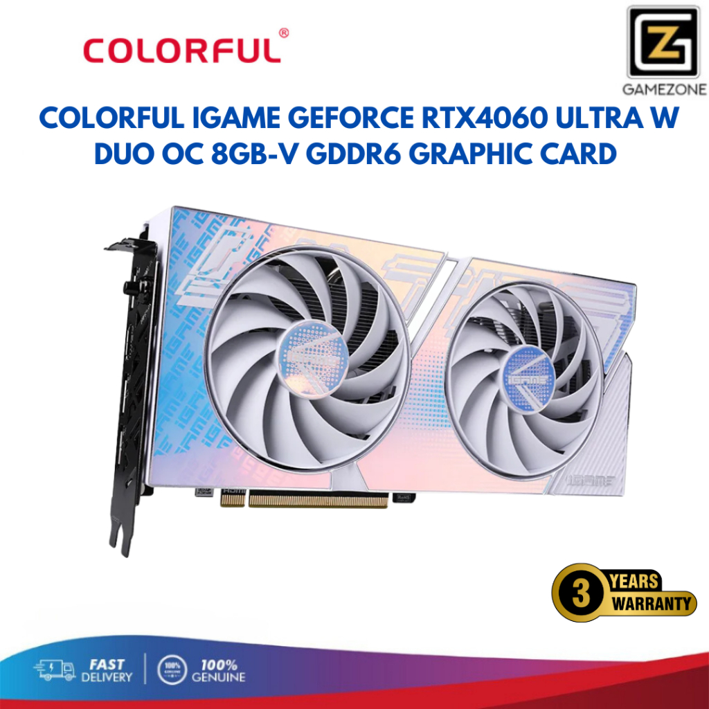 COLORFUL IGAME GEFORCE RTX4060 ULTRA W DUO OC 8GB-V GDDR6 GRAPHICS CARD ...