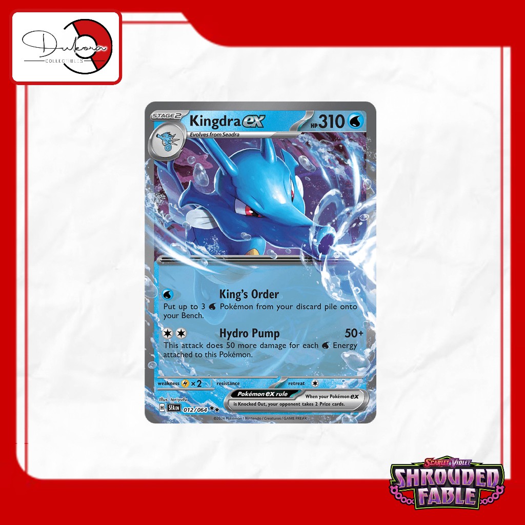 Kingdra EX - 012/064 - Ultra Rare [Pokémon TCG : Shrouded Fable SV6.5] | Shopee Malaysia
