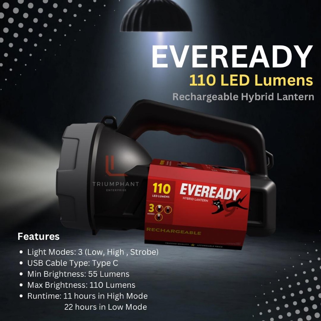 LAMPU SULUH DICAS EVEREADY VALUE RECHARGEABLE LANTERN MODEL VPLNL8 ...