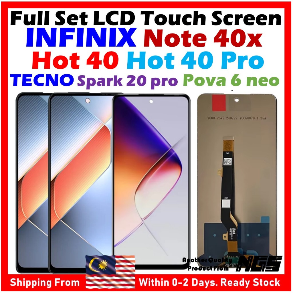 ORI NGS Full Set LCD Screen For INFINIX Hot 40 / INFINIX Hot 40 Pro ...