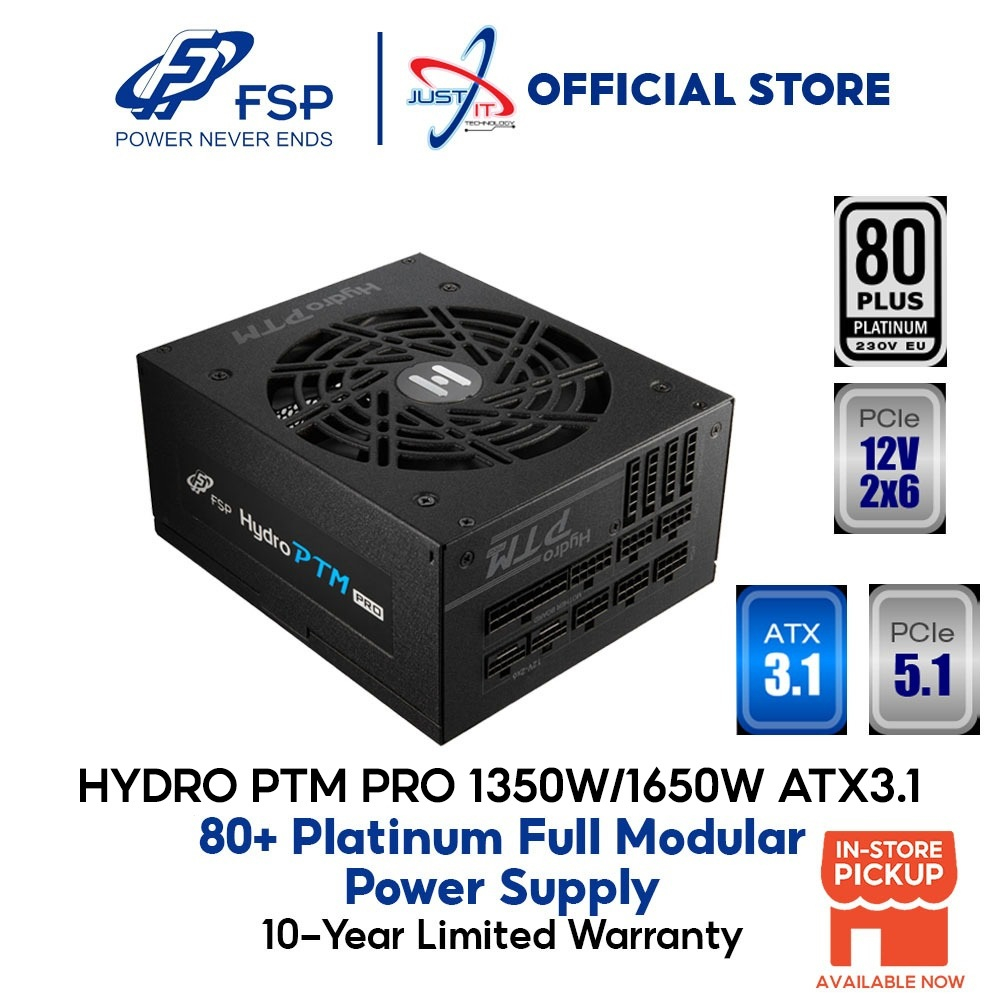 FSP HYDRO PTM PRO 1350W / 1650W 80 PLUS GOLD FULL MODULAR ATX3.0 PCIE5 ...