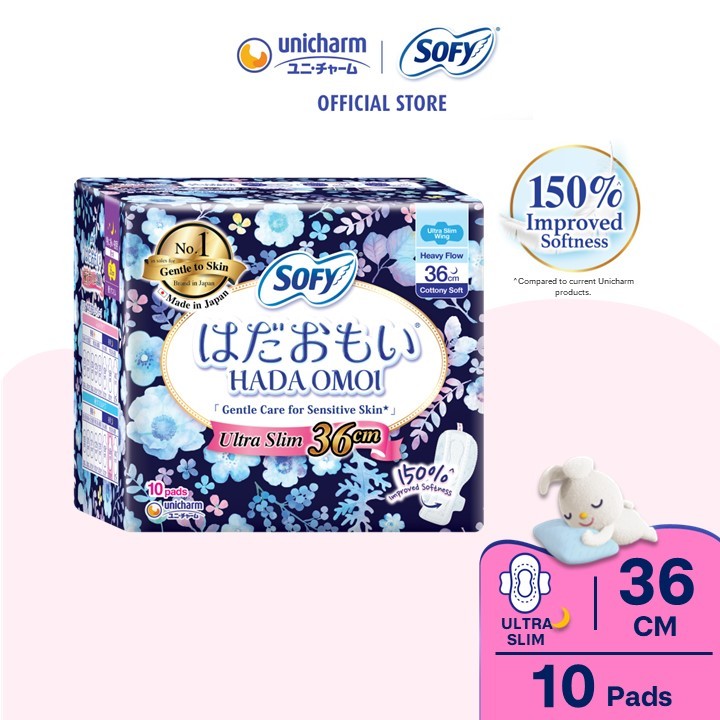 SOFY Hadaomoi Night Ultra Slim Wing Sanitary Pad 36cm 10pcs | Shopee ...