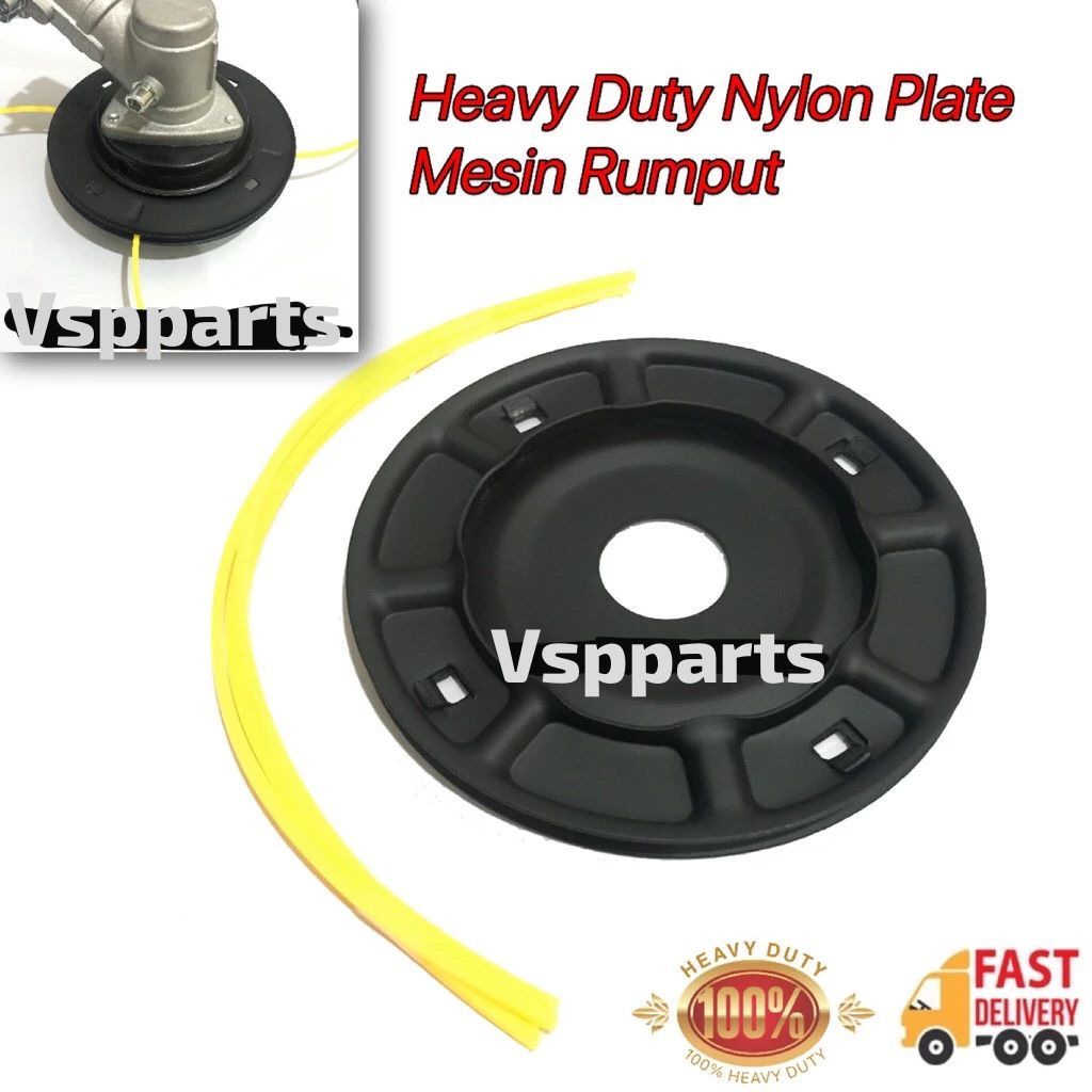 HEAVY DUTY MESIN RUMPUT PIRING BESI TALI NYLON BLACK CUTTER DISC BRUSH ...