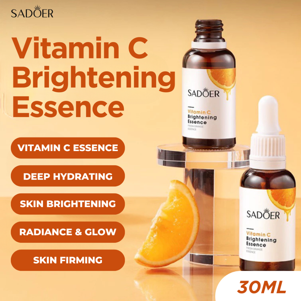 SADOER Vitamin C Brightening Essence Serum (Reduce Eye Bags/Fine Lines/Brighten/Moisturizing ...