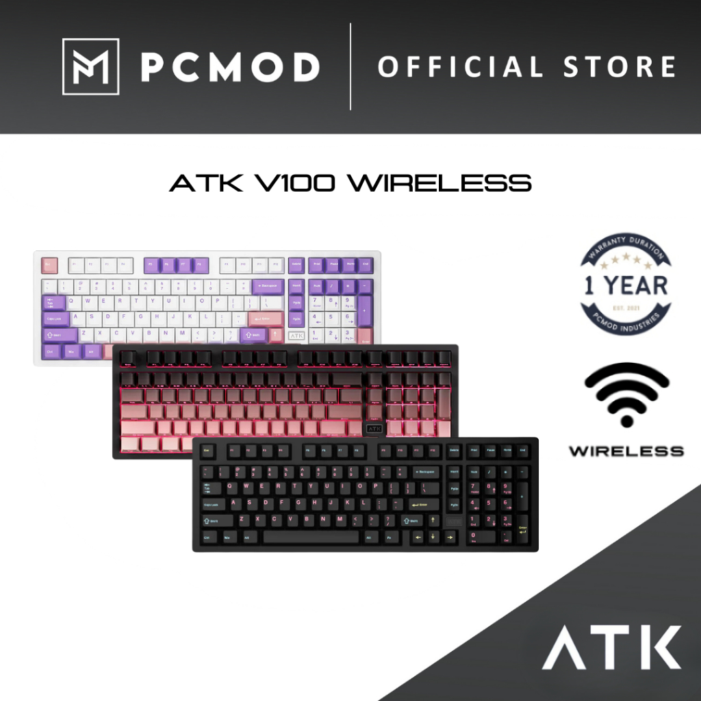 ATK V100 Wireless Aluminum Mechanical Keyboard | Fully Assembled | PCMOD x KEYMOD | Shopee Malaysia