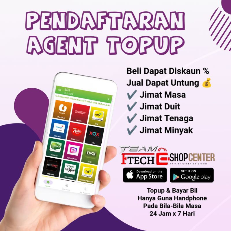 [ PENDAFTARAN AGENT TOPUP DISKAUN TINGGI ] Sistem Topup Prepaid dan Pembayaran Bil Postpaid ...