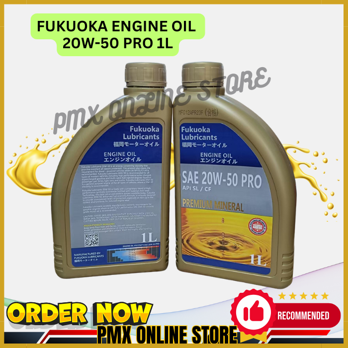 FUKUOKA SAE 20W-50 PRO Engine Oil Premium Mineral (1L) SAE 20W-50 PRO ...