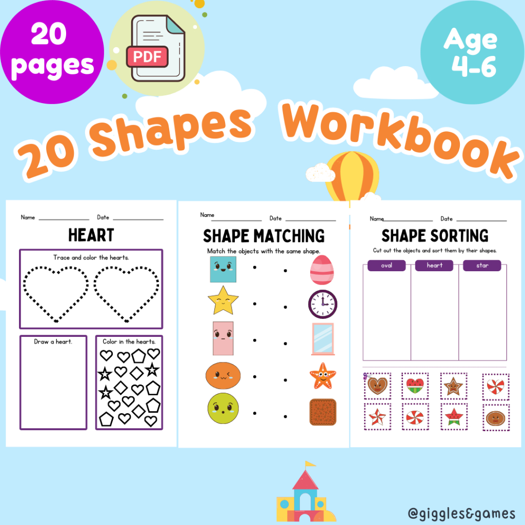 K5 - Preschool Kindergarten Shapes Trace Tracing Learning Education ...