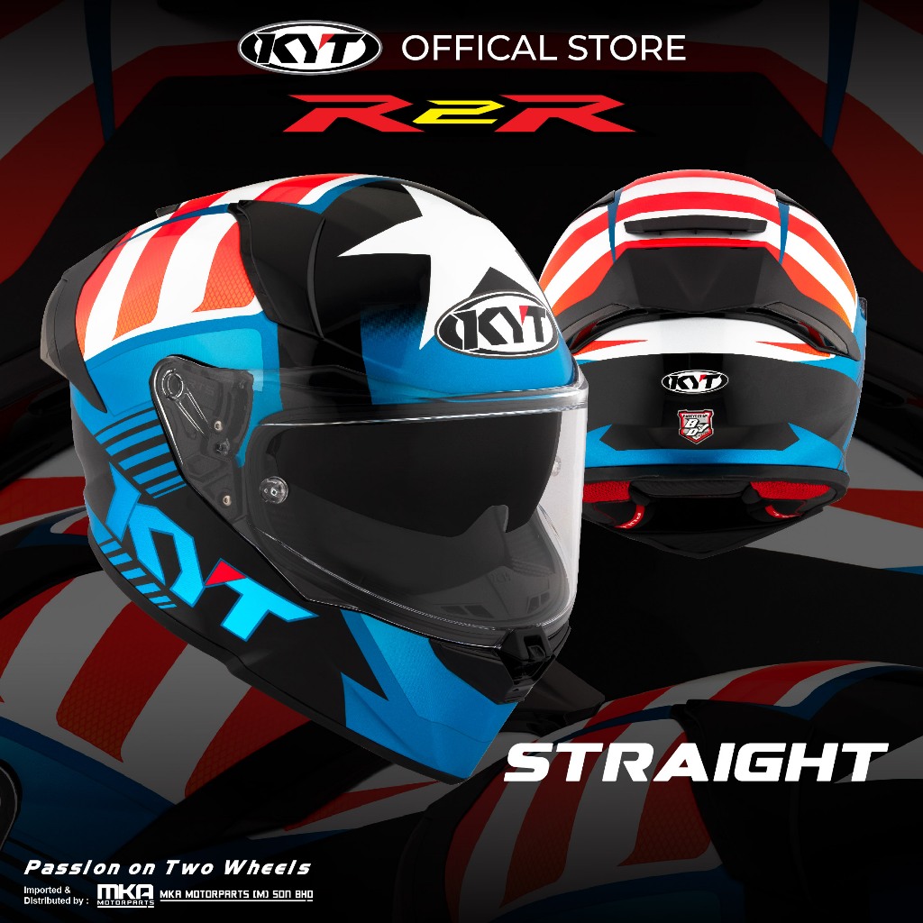 KYT HELMET R2R PRO STRAIGHT GLOSS | Shopee Malaysia