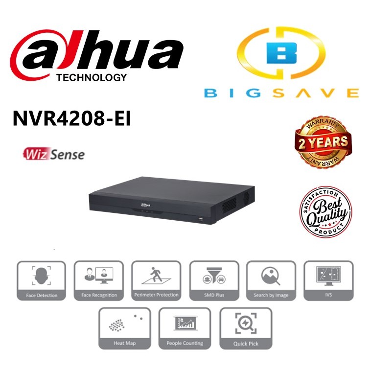 DAHUA 8CH / 8 CHANNEL NVR4208-EI 1U 2HDDS WIZSENSE NETWORK VIDEO RECORDER | Shopee Malaysia
