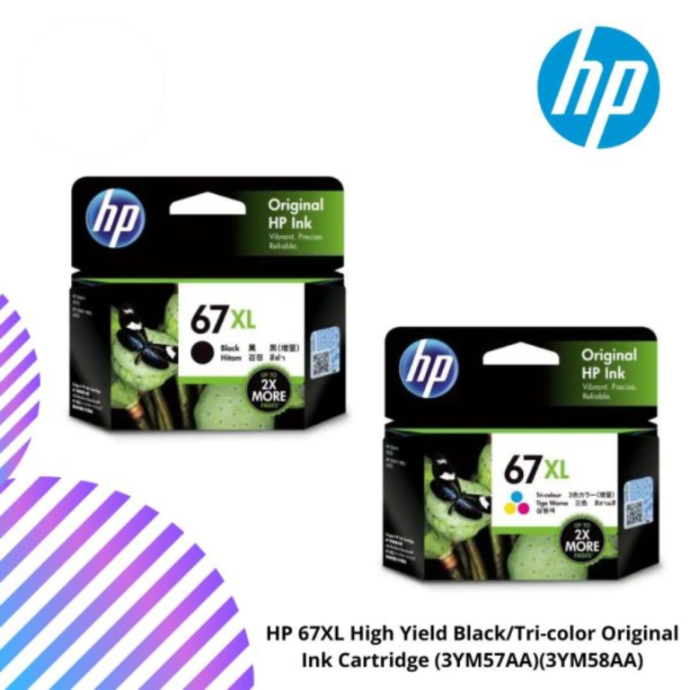 HP 67XL High Yield Black/Tri-color Original Ink Cartridge (3YM57AA ...