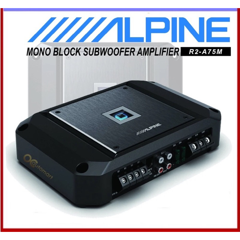 ALPINE R-A75M R-SERIES CLASS D MONOBLOCK HI RES POWER CAR AMPLIFIER ...