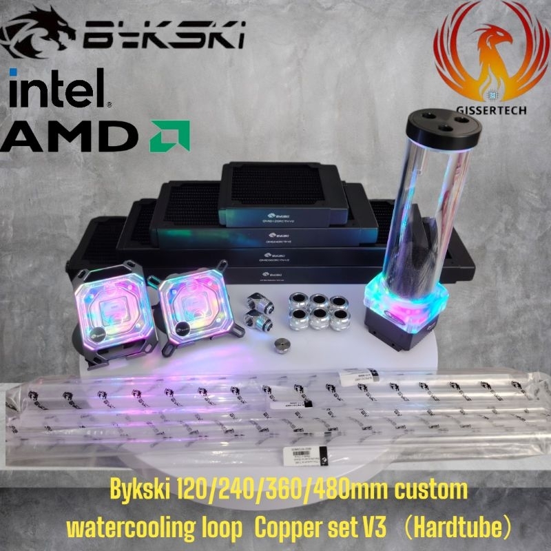 Bykski 120/240/360/480mm custom watercooling loop for CPU PC Copper set V3（Hardtube） | Shopee ...