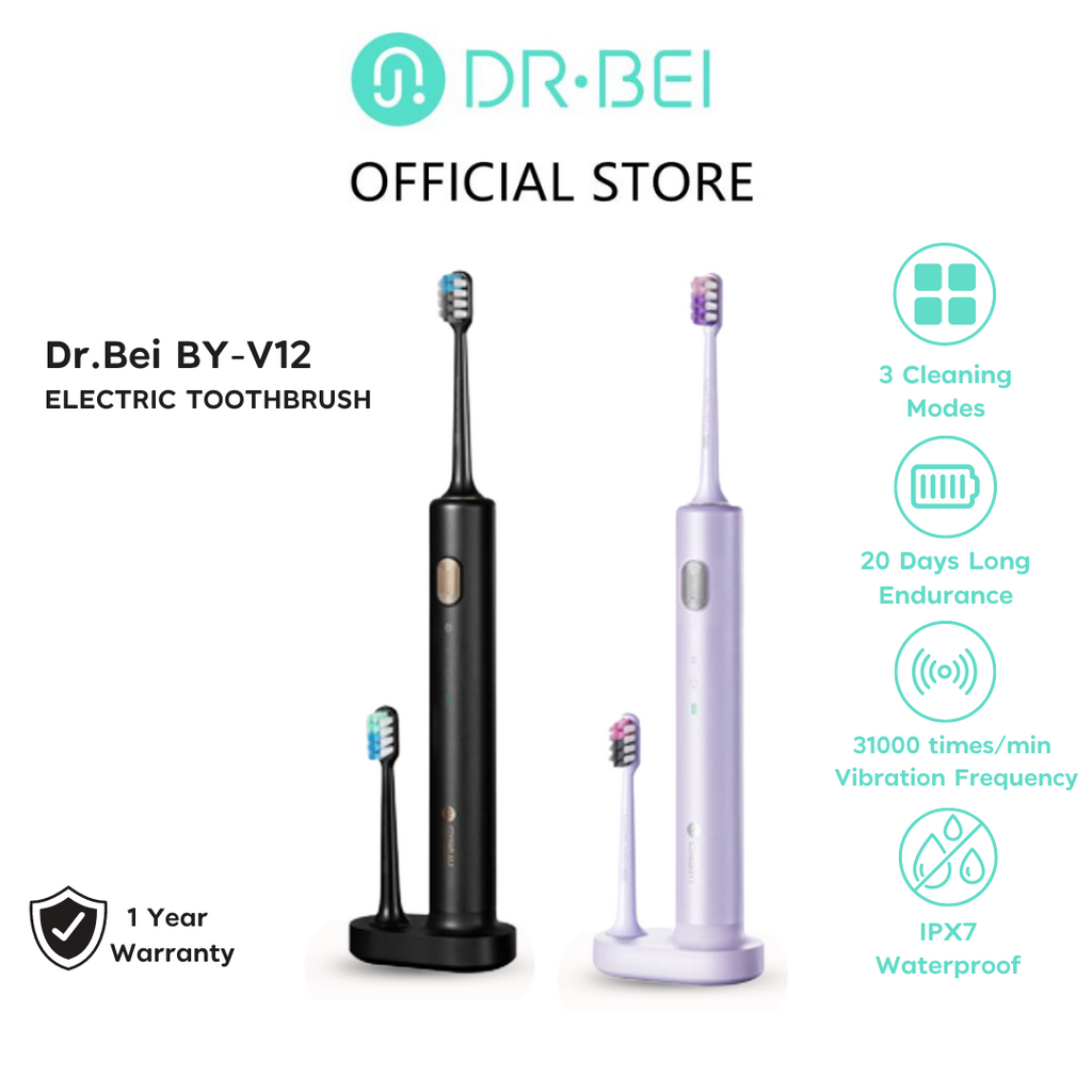 Dr Bei BY- V12 Sonic Electric Toothbrush With Travel Case Braces ...