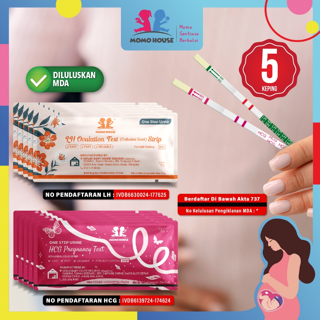 (MDA Approved) (5 &10pcs) HCG Pregnancy Test Kit Momo House Pregnant ...