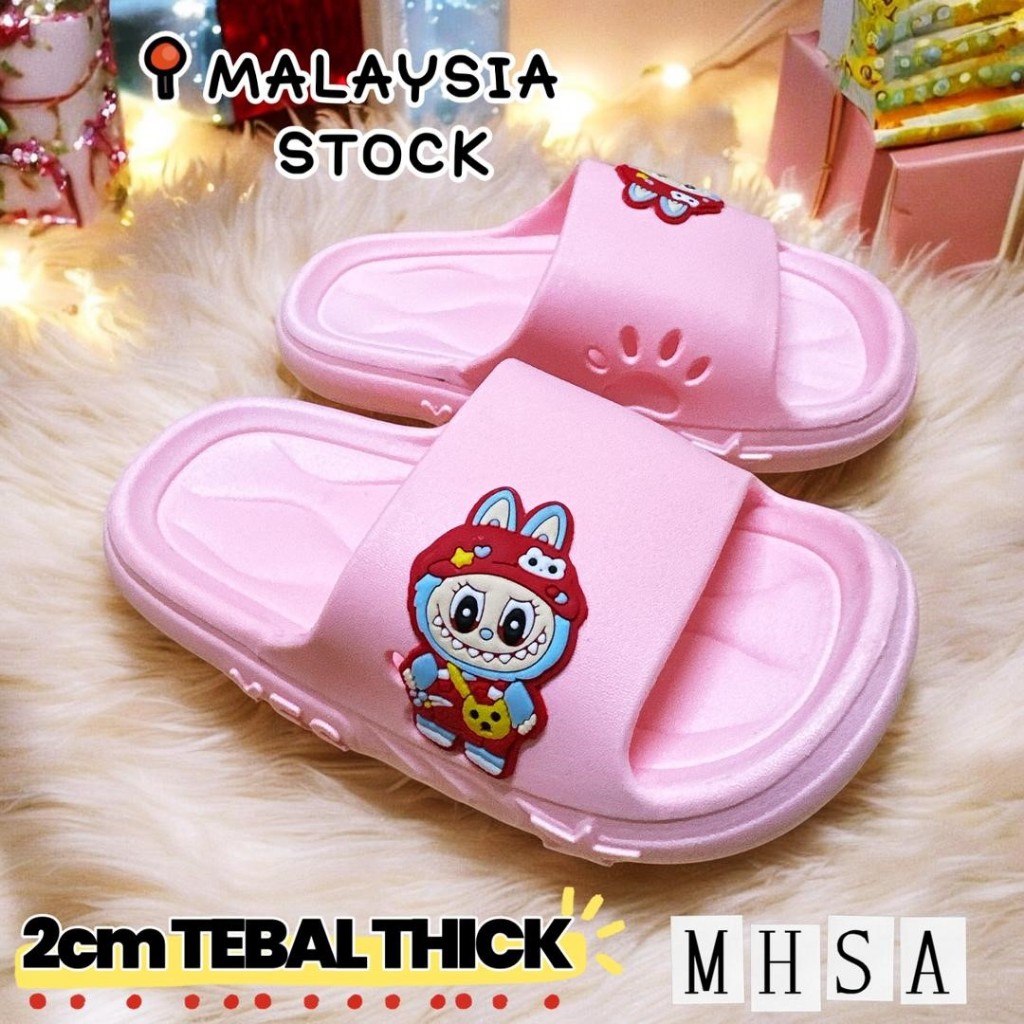 SANRIO MELODY KUROMI LABUBU Kids Sandals Girl Kids Shoe Slipper Kasut ...