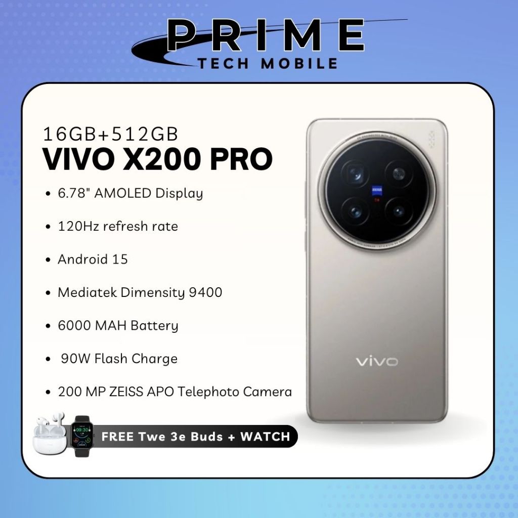VIVO X200 Pro 5G (16+16)GB+512GB 200MP ZEISS APO Telephoto | 4K HDR ...