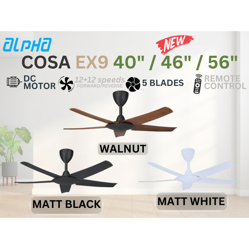 Alpha Cosa EX9 DC Motor Ceiling Fan (5 Blades) 56" / 46" / 40" | Shopee ...