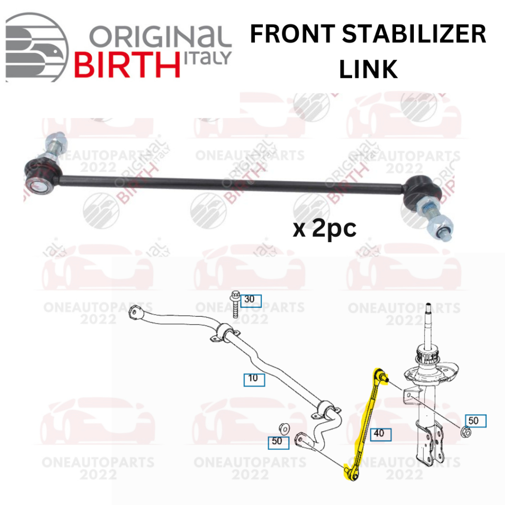 ORIGINAL BIRTH ITALY FRONT STABILIZER LINK (2PCS) MERCEDES BENZ W176 ...