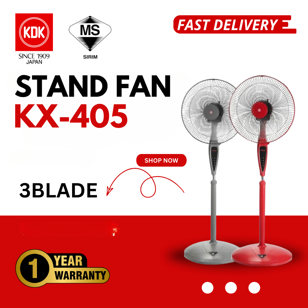 KDK STAND FAN (40cm/16") DEEP RED/METAL GREY KX-405 | Shopee Malaysia