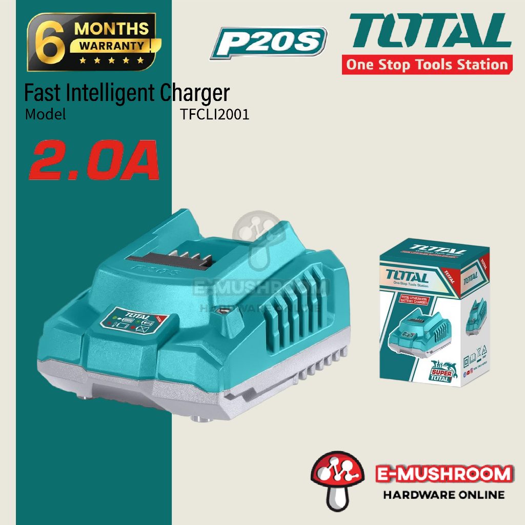 Total TFCLI2001 20V Fast Intelligent Charger 2A Total Battery Charger ...