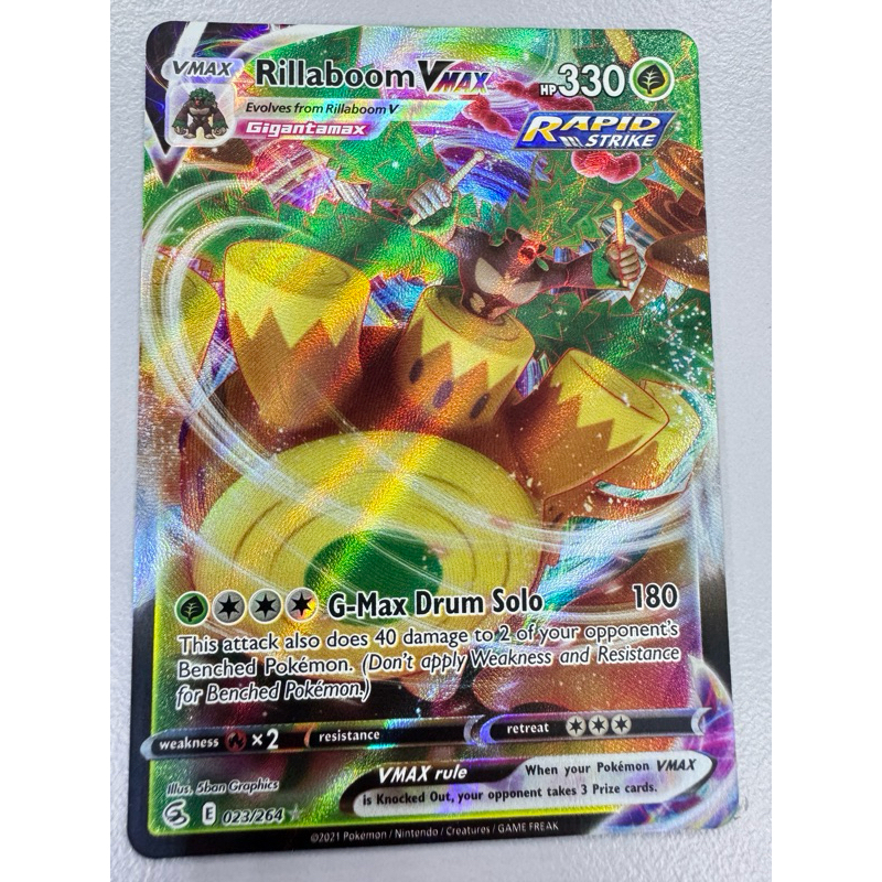 Grass/Leaf Type - Pokemon Card Vmax - Rillaboom Vmax 023/264 | Shopee ...