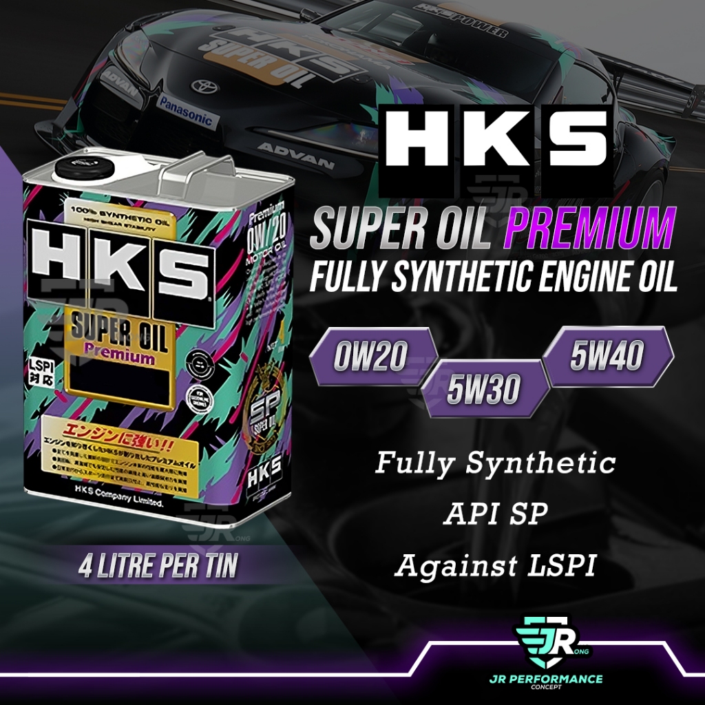 HKS Engine Oil Fully Synthetic Lubricant 5W30 10W40 0W20 Minyak Hitam ...