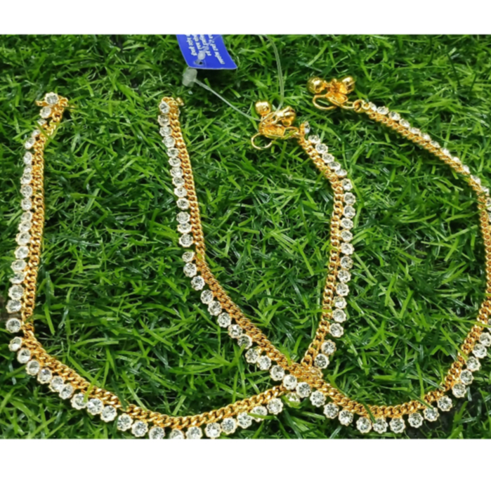 BEAUTIFUL AND ELEGANT GOLD ANKLET/KOLUSU WITH STONE WORKED FOR KIDS ...